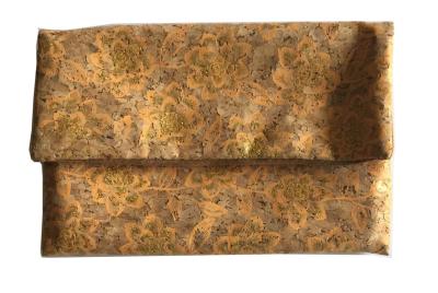 China Cork Clutch 6.7x4.5 Inch with Button Closure Custom Color Options for sale