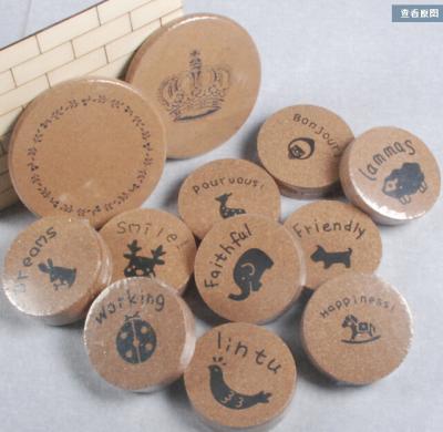 China Mini Cartoon Cork Coaster with silkscreen printed logo, customized size is available for sale