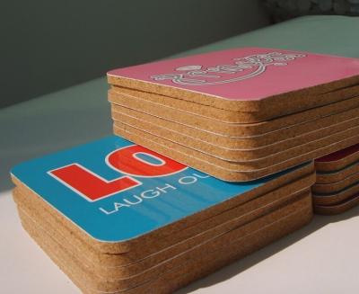 China Natural Cork Coaster with Silkscreen Logo 10cm Diameter for Home Hotel Use for sale