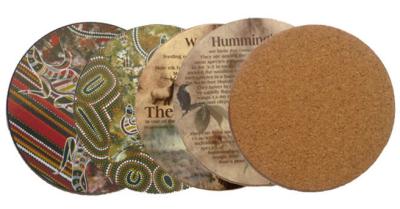 China Round Shape cork coaster Customized size and printed logo for home and hotel for sale