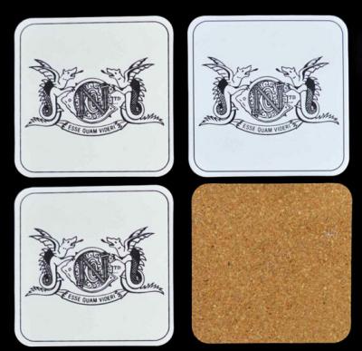 China Custom Logo Wooden Coaster with UV Finish Edge 10cm Diameter Durable for sale
