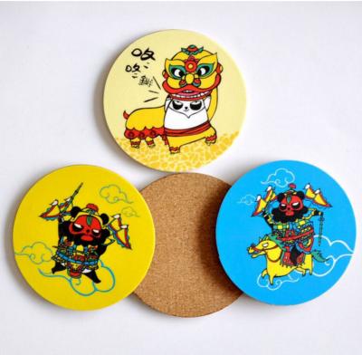 China Custom Round Cork Coaster Bulk Wholesale with Printed Logo for Home Hotel Use 10cm for sale