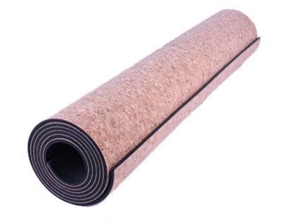 China Eco Friendly Natural Cork Rubber Yoga Mat Anti Slip Absorbent 6mm Thick for sale