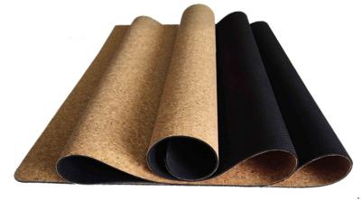 China Eco Friendly Anti Slip Natural Cork Rubber Yoga Mat 26 Inch Custom Thickness for sale