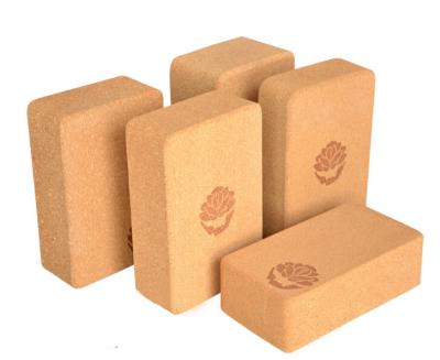 China Custom Logo Eco Friendly Natural Cork Yoga Block 3x6x9 Inch for Yoga Sports for sale