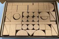 China Natural Cork Toy Block Set 32PCS 55PCS Custom Size Eco-Friendly Building Blocks for sale