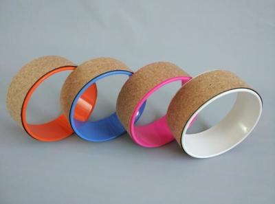 China Custom Logo Eco Friendly Cork Yoga Wheel 33cm Diameter for Balance Exercise for sale