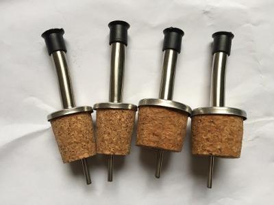 China Stainless Steel Pourer with Cork Stopper for Ceramic Olive Oil Bottles 8mm for sale
