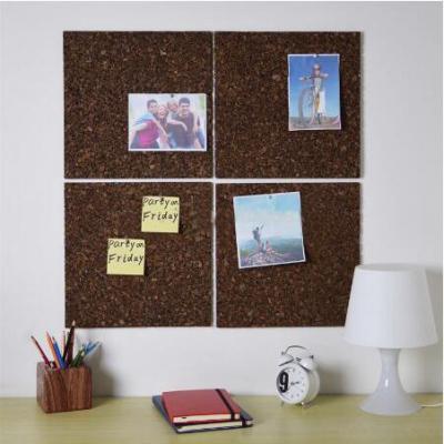 China 4 Pack 12x12 Dark Cork Tiles 9.5mm Thick Sound Absorbing Wall Flooring for sale