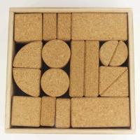 China Natural Cork Building Blocks 25PCS Set Eco Friendly Educational Toys for Toddlers Safe Quiet for sale