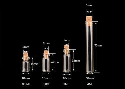 China 10mm Clear Glass Mini Vials with Cork Stoppers for Crafts and Decoration for sale