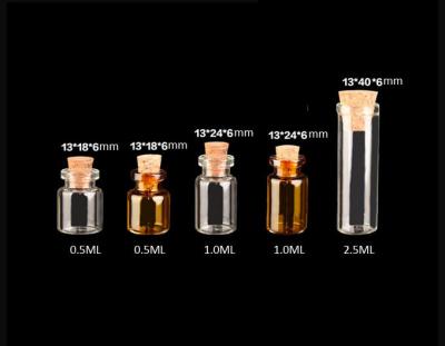 China 13mm Small Glass Vials with Cork Lids for Decoration Crafts Party Favors 10ml Capacity for sale