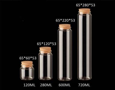 China 65mm Empty Glass Jars with Cork Lid for DIY Wedding Favors Decoration 50ml for sale
