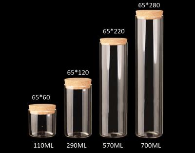 China 65mm Empty Glass Jars with Cork Lids for DIY Crafts Party Favors Decoration for sale