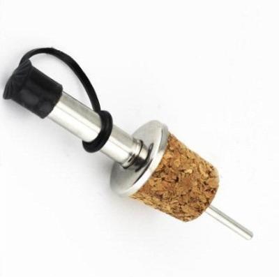 China Stainless Steel Wine Bottle Pourer Spout with Cover 2 Pack 8mm Diameter for sale
