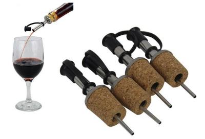 China Stainless Steel Bottle Pourer Spout Dispenser 30ml Olive Oil Liquor Bottle with Cork Stopper for sale