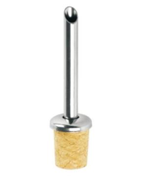 China 304 Stainless Steel Olive Oil Wine Pourer Free Flow Bottle Dispenser Spout with Cork Stopper 8mm for sale