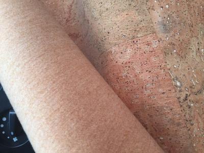China Waterproof Cork Fabric Leather with PU Backing for Bags and Shoes Dust Resistance 1.4mm Thickness for sale
