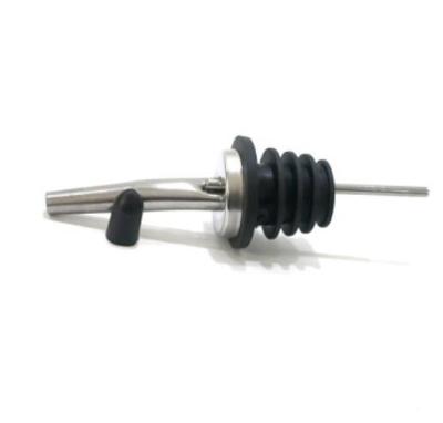 China Custom Food Grade Stainless Steel Liquor Pourer 750ml with TPE Stopper and Black Cap for sale