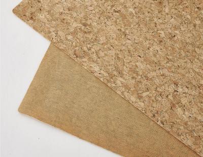 China Natural Cork Veneer Leather Fabric with PU Backing for Bag Sofa Wallet 1.2mm Thickness for sale