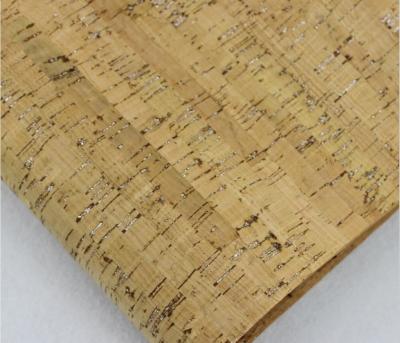 China Shiny Silver Fleck Nature Cork Fabric by Yard for Handbag Making Durable Eco-Friendly for sale