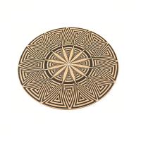 China Natural Cork Rubber Turntable Slipmat 300mm Anti Static Vibration Damping Mandala Pattern for sale