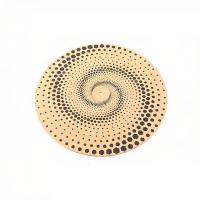 China Natural Cork Rubber Turntable Slipmat 300mm Anti Static Vibration Damping Mandala Pattern for sale