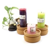 China BSCI Certified Custom Cork Candle Holder Base Aromatherapy Tray Home Decor 10cm Diameter for sale