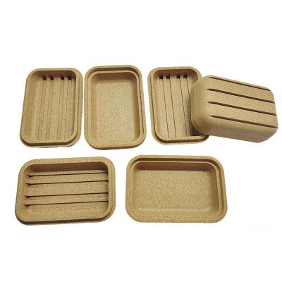 China Custom Molded Integrated Eco Cork Soap Box Complex Shape Handicraft Storage Case for sale
