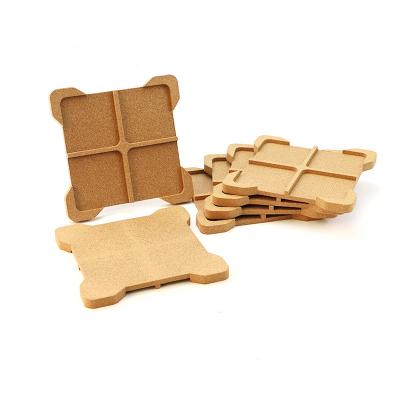 China BSCI Certified Factory Custom Square Groove Cork Coaster Eco-Friendly Heat Insulation Anti-Scald Molded Cork Mat for sale
