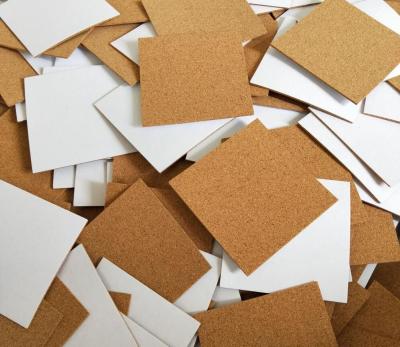 China 4 Inch Square Adhesive Cork Pad for DIY Ceramic Coaster Brown Color 10 Pack for sale