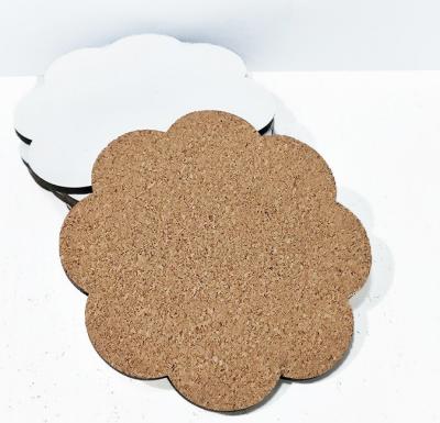 China 105x105mm Wavy Edge Flower Shape Blank Sublimation Coasters Hotel Restaurant Cup Mat for sale