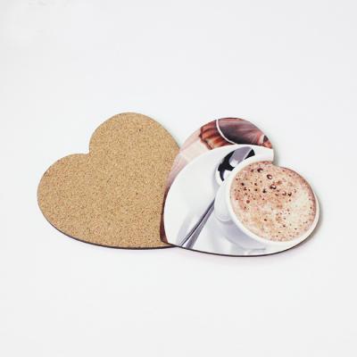China 100x100mm Heart Shape Sublimation MDF Blank Coaster for DIY Printing Home Gift for sale