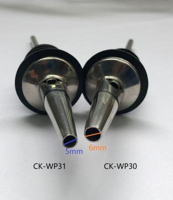 China Stainless Steel Pourer with TPE Stopper 5mm 6mm Spout Opening Silver for sale