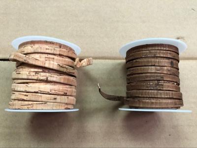 China Wholesale 1mm Width Colorful Soft 100% Flat Cork Cord for Accessory Making for sale