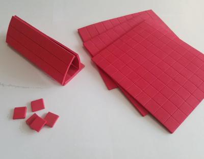 China Red EVA Foam Spacer Separator Protector Pads 25x25x4mm with 1mm Cling Foam Sheet for sale