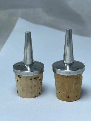 China Stainless Steel Dasher Top with Cork Stopper for 20mm Ceramic Glass Bottle for sale