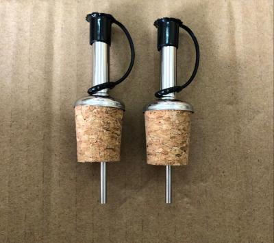 China Stainless Steel Pourer Spout with Cork Stopper for 20mm Bottle Neck European Market for sale