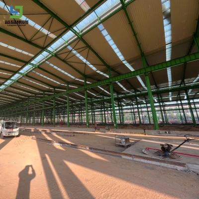 China Cheap Green Prefab Light Steel Structure Warehouse Workshop for sale