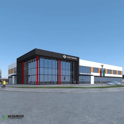 China Pre Engineered Large Span Metal Steel Structure Frame Workshop Storage Warehouse With Main Frame Welded H Steel Beam for sale
