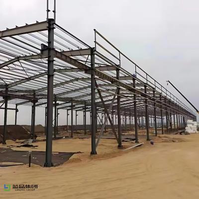 China CE Garage Workshop Buildings Rock Wool Panel Portal Frame Structure for sale