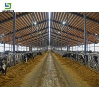 China Low Cost Prefab Light Galvanized Fast Assembling Steel Structure Construction Livestock Farm  Cow Cattle Chicken Automatic Free Range for sale