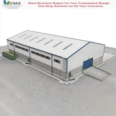 China Durable Industrial Prefab Steel Structure Villa Workshop Warehouse With Pre-Engineered Design And Alluminum Alloy Windows for sale