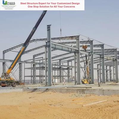 China Hot DIP Galvanized Light Weight Logistic Workshop Warehouse Pre-Engineering Prefabricated Steel Structure Frame With Brace for sale
