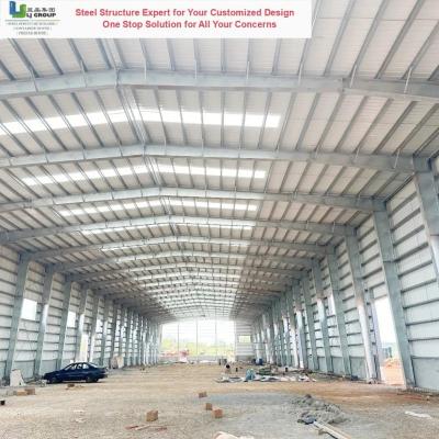 China Customized Steel Structure Workshop Storage Workshop Warehouse Pre-Engineered Large Span Prefabricated Prefab Using Hot-Rolled Steel for sale