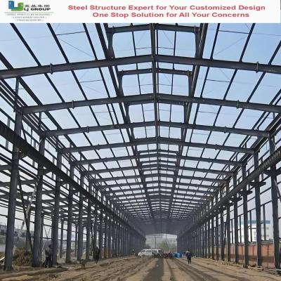 China Steel Sheet Roof Cladding Prepainted Material Large Span Galvanized Steel Structure Frame Storage Workshop Warehouse for sale