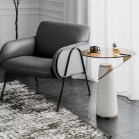 China High 60cm L50cm Round Tempered Glass Top Coffee Table 300 Degree for sale
