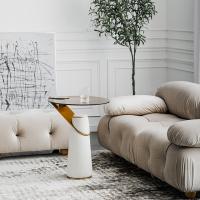 China High 60cm L50cm Round Tempered Glass Top Coffee Table 300 Degree for sale