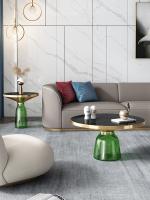 China Toughened Bell Blown Glass Coffee Table 35cm High Antiwear for sale