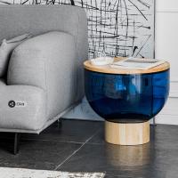 China Orange Glass Edge Creative Coffee Tables Wine Cup Shape Artistic Style ODM for sale